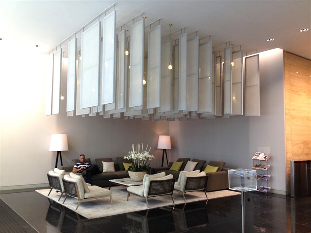 Suspended Fabric Structure | Office Reception Feature, Mid City Place