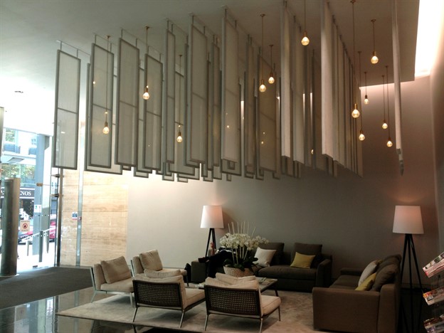 Suspended Fabric Structure | Office Reception Feature, Mid City Place