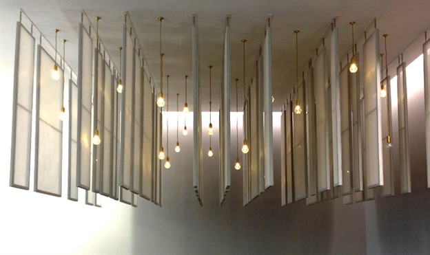 Suspended Fabric Structure | Office Reception Feature, Mid City Place